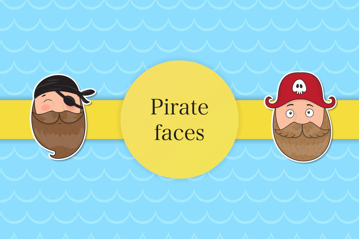 Pirate faces, an Illustration by merion_merion