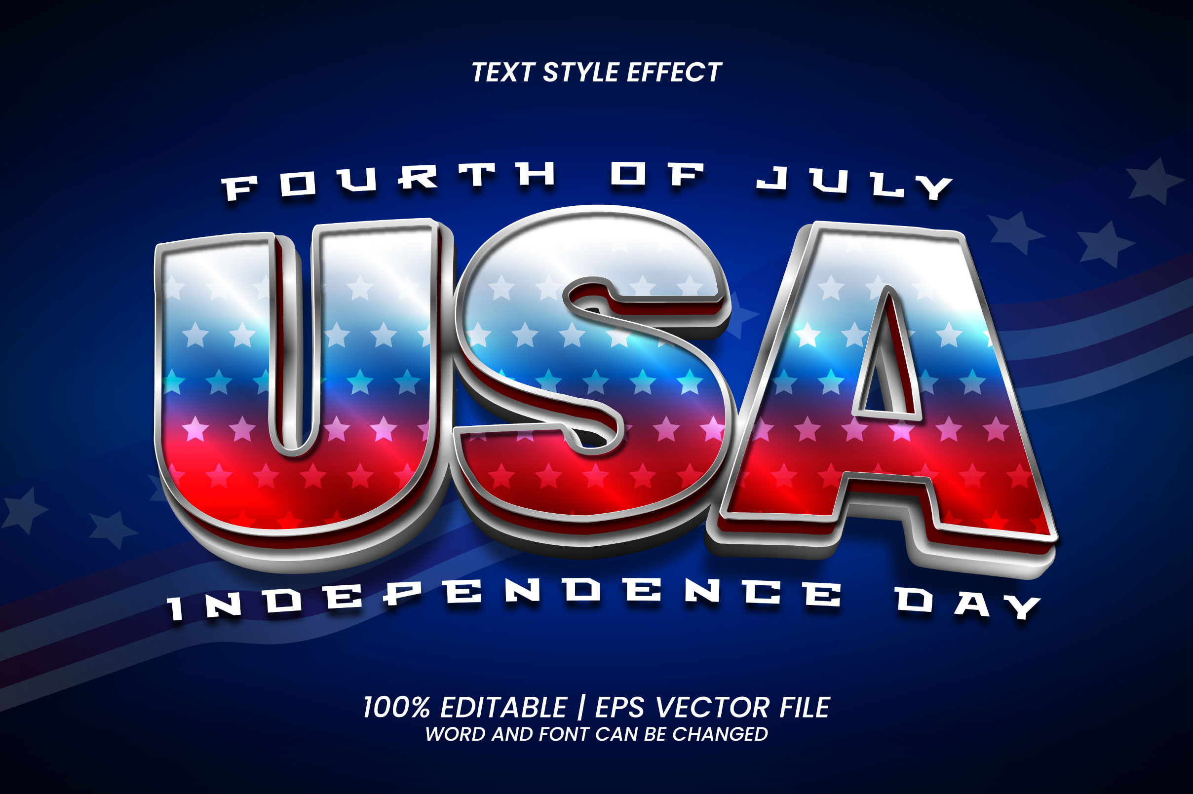 Usa Independence Day Editable Text, a 3D by JackArt
