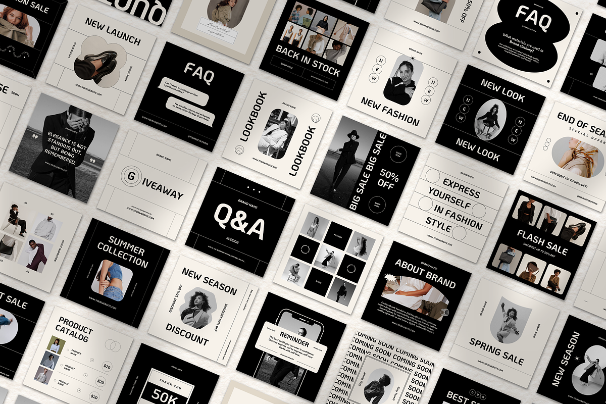 120 Fashion Brand Instagram Template, a Social Media Template by ...