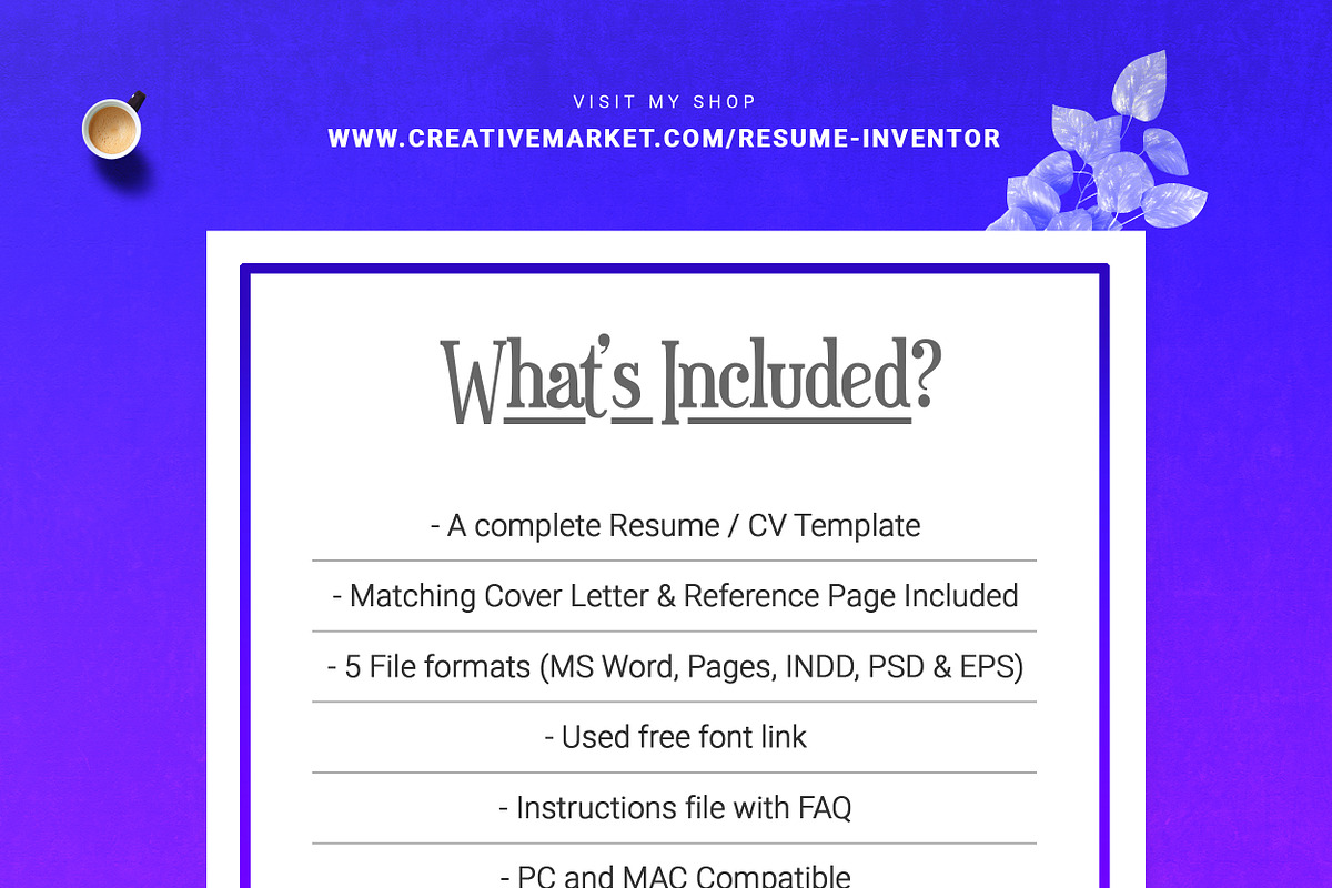 Simple-Clean Word & Pages Resume, a Resume Template by ResumeInventor