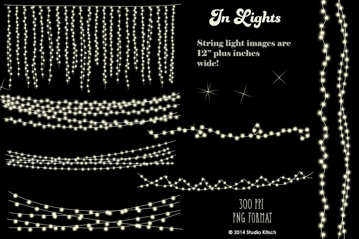 String Lights Clip-Art + Bonus, an Illustration by Studio Kitsch