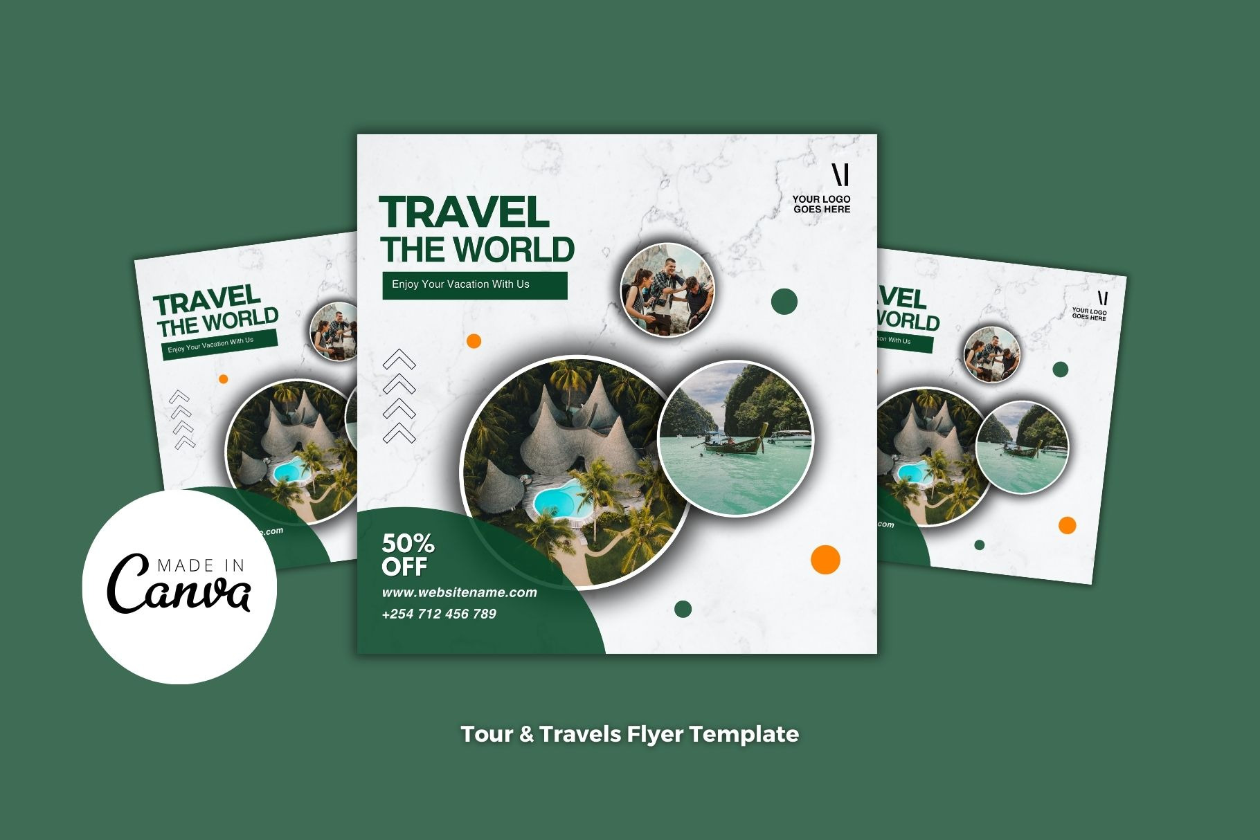 Tour & Travel Canva Flyer Template, a Social Media Template by MK Creatives
