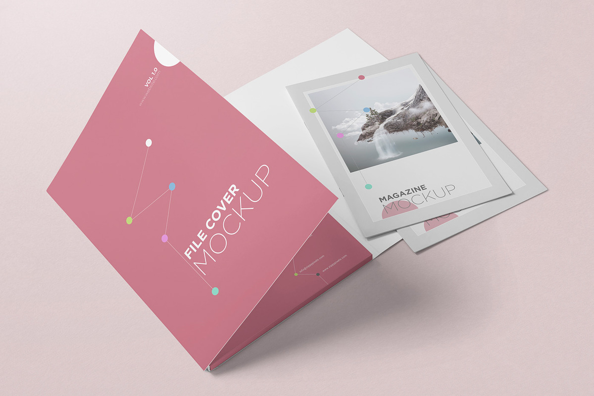 Folder Mockups, a Stationery Template by ZippyPixels