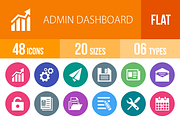 48 Admin Dashboard Flat Round Icons, an Icon by IconBunny
