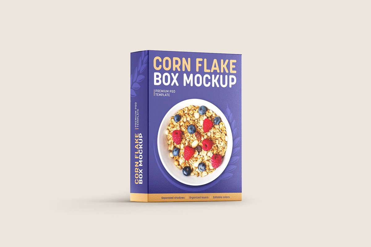 Corn Flakes Box Mockup Set, a Packaging Mockup by Deeplab