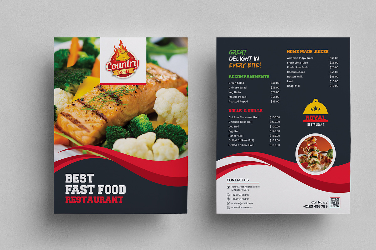 Both Side Food Flyer, a Flyer Template by GenerousArt