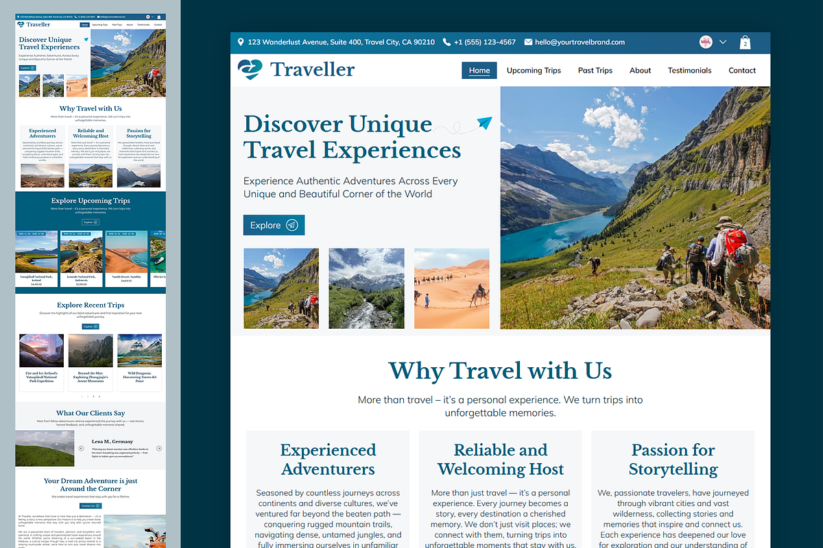 Travel Agency / Blog Website, a Wix Template by Kitteeh