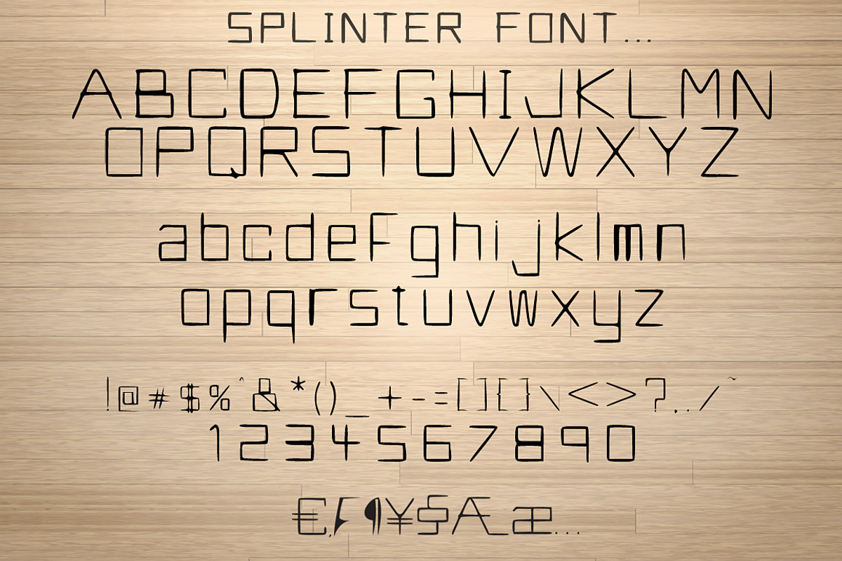Splinter Font plus Ornamental icons, a Symbol Font by tmcom