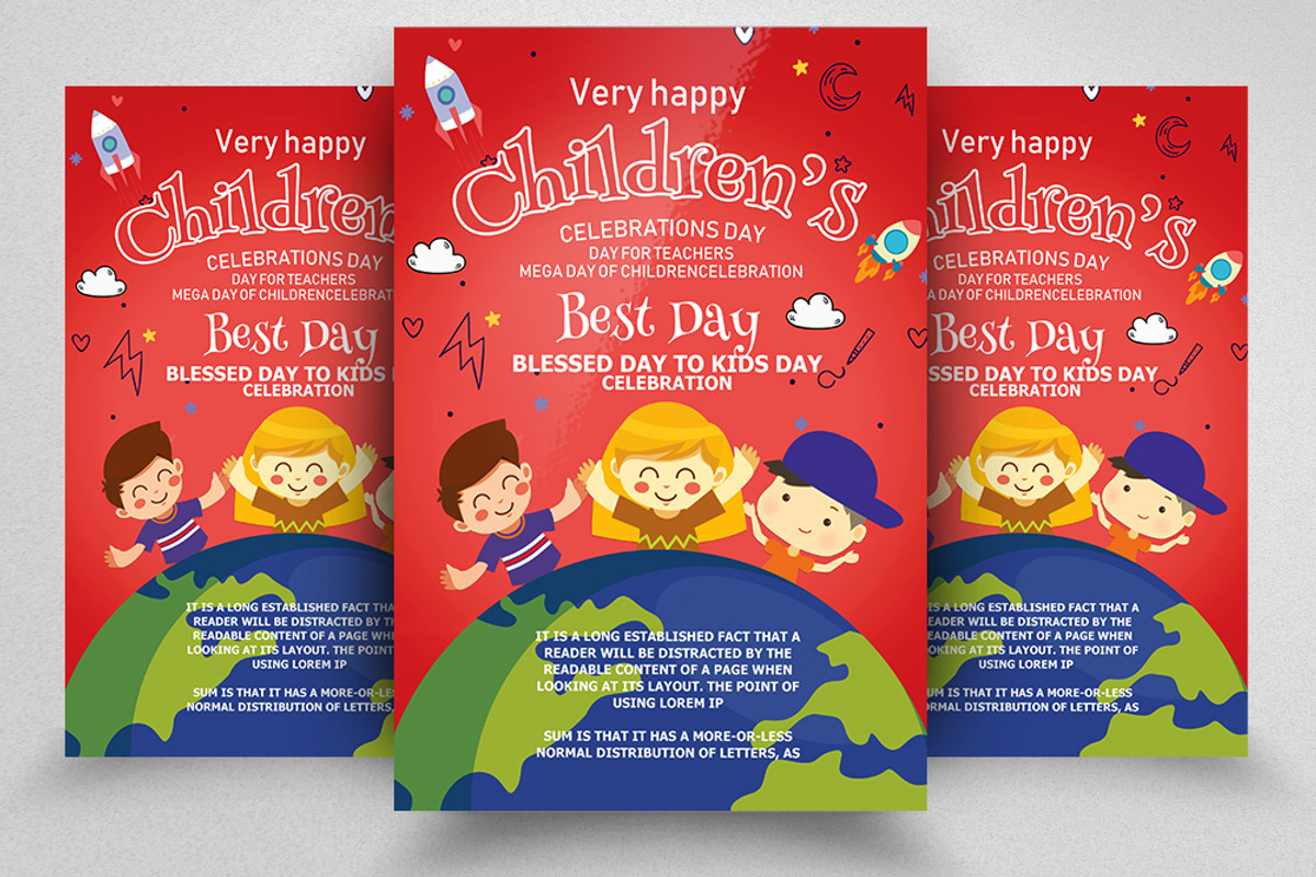 Happy Children's Day Poster, a Flyer Template by Psd Templates