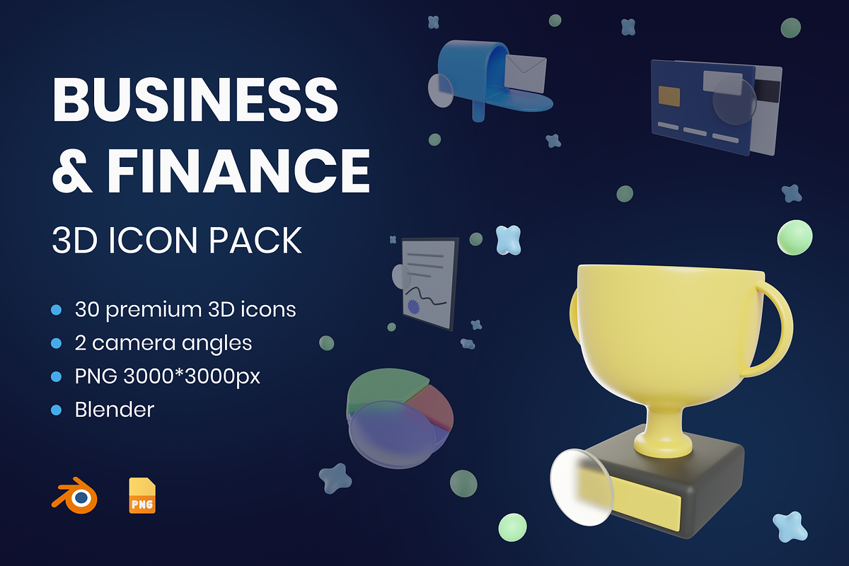 3D Business & Finance Icon Pack, an Icon by Fuwa Team