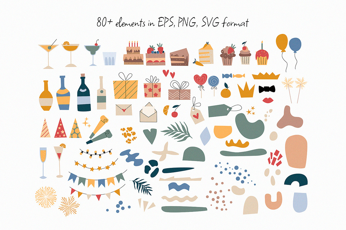 Birthday party collection clipart, a Decorative Illustration by svetlatek
