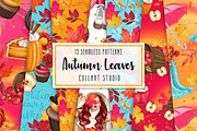 Autumn digital paper, fall seamless, a Pattern Graphic by Collart Studio