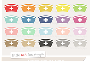 Nurse Hat Clipart, a Healthcare Illustration by Little Red Fox Shoppe