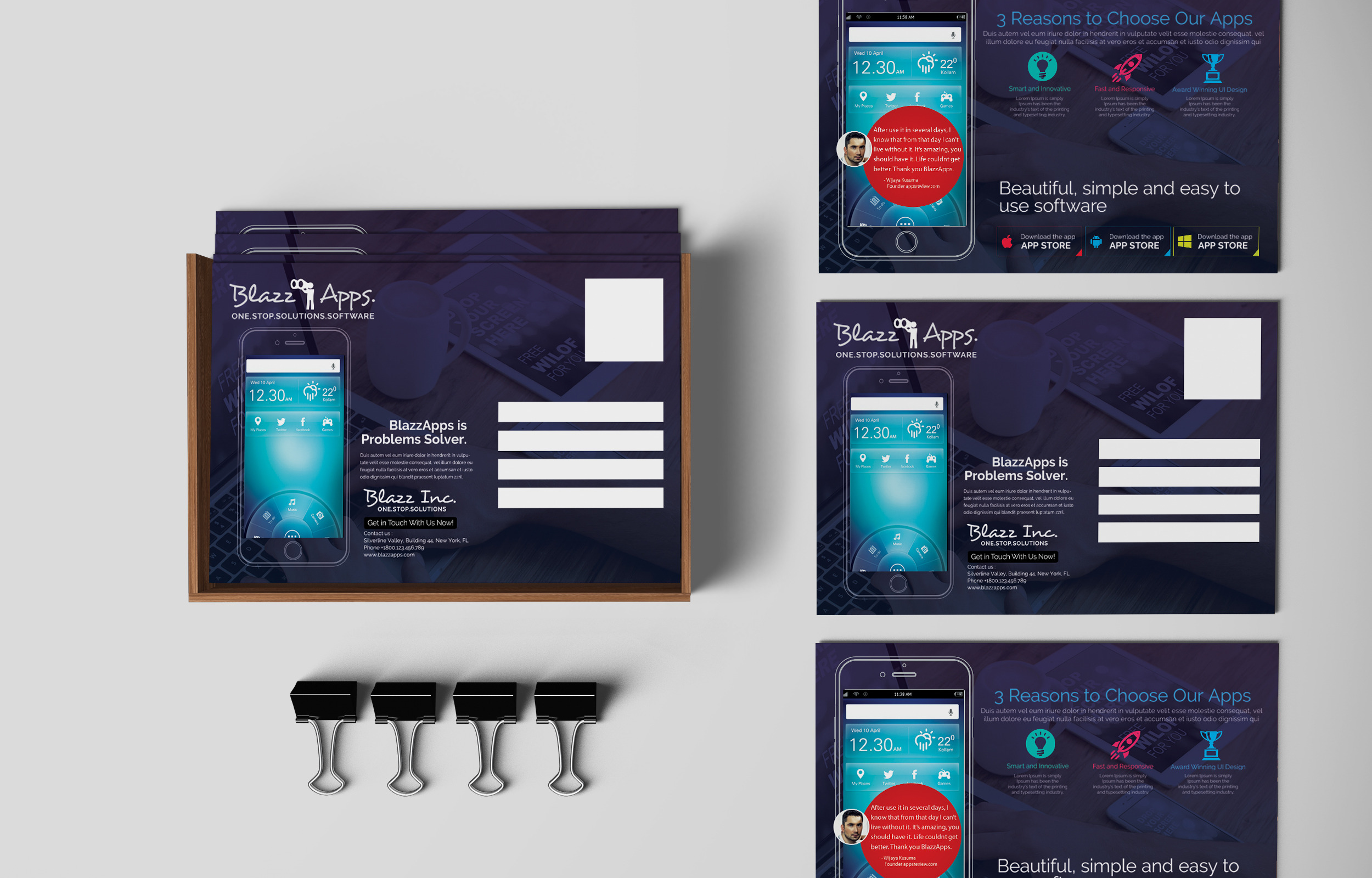 Mobile Apps Promotion PostCard, a Card Template by Design Addict
