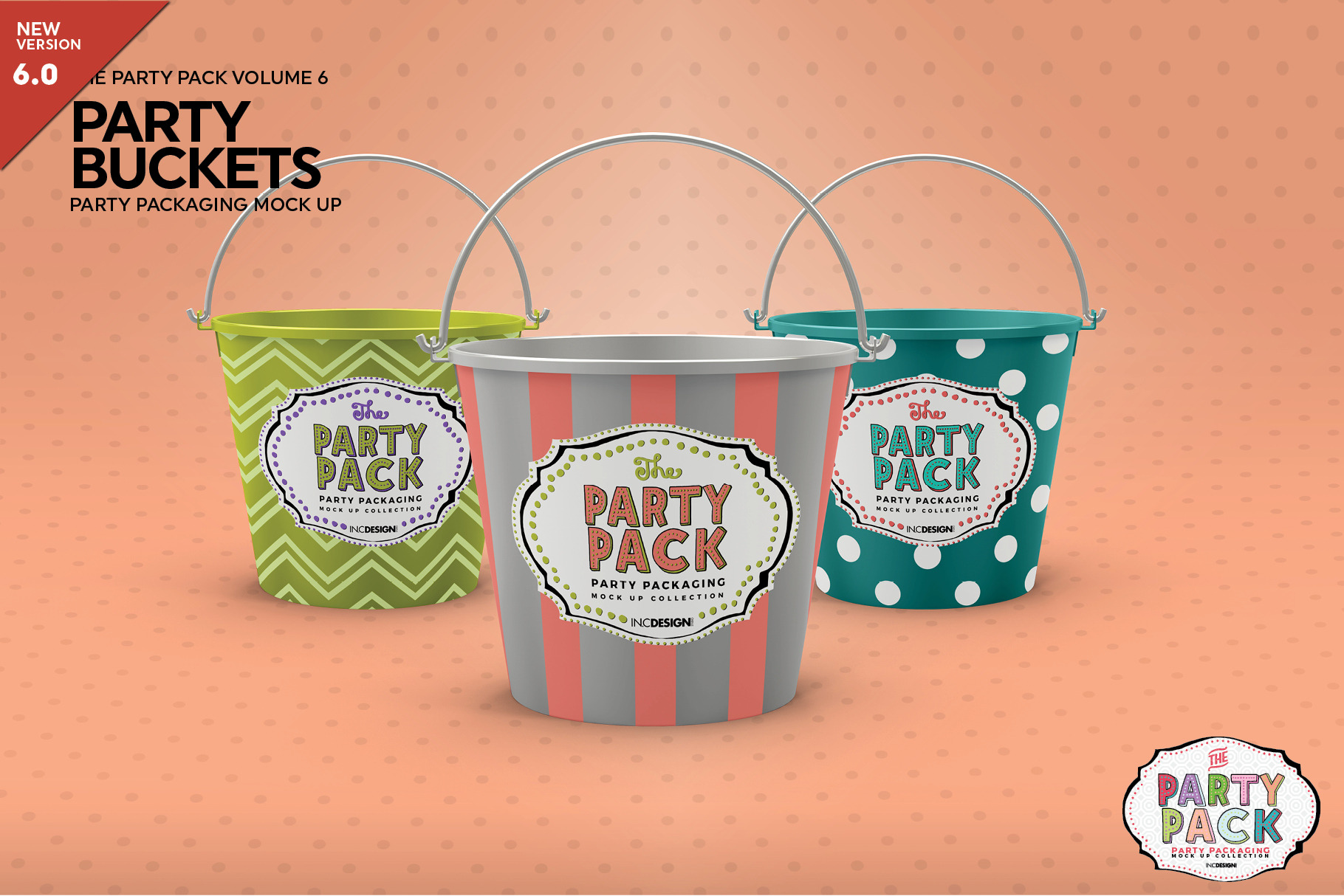 Party Buckets Packaging Mockup, a Product Mockup by INCDesign