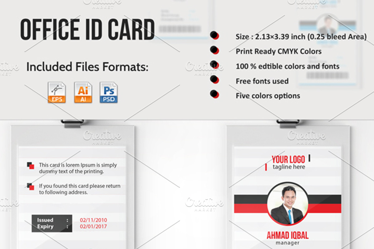 Office ID Card, a Card Template by NasirGrfx