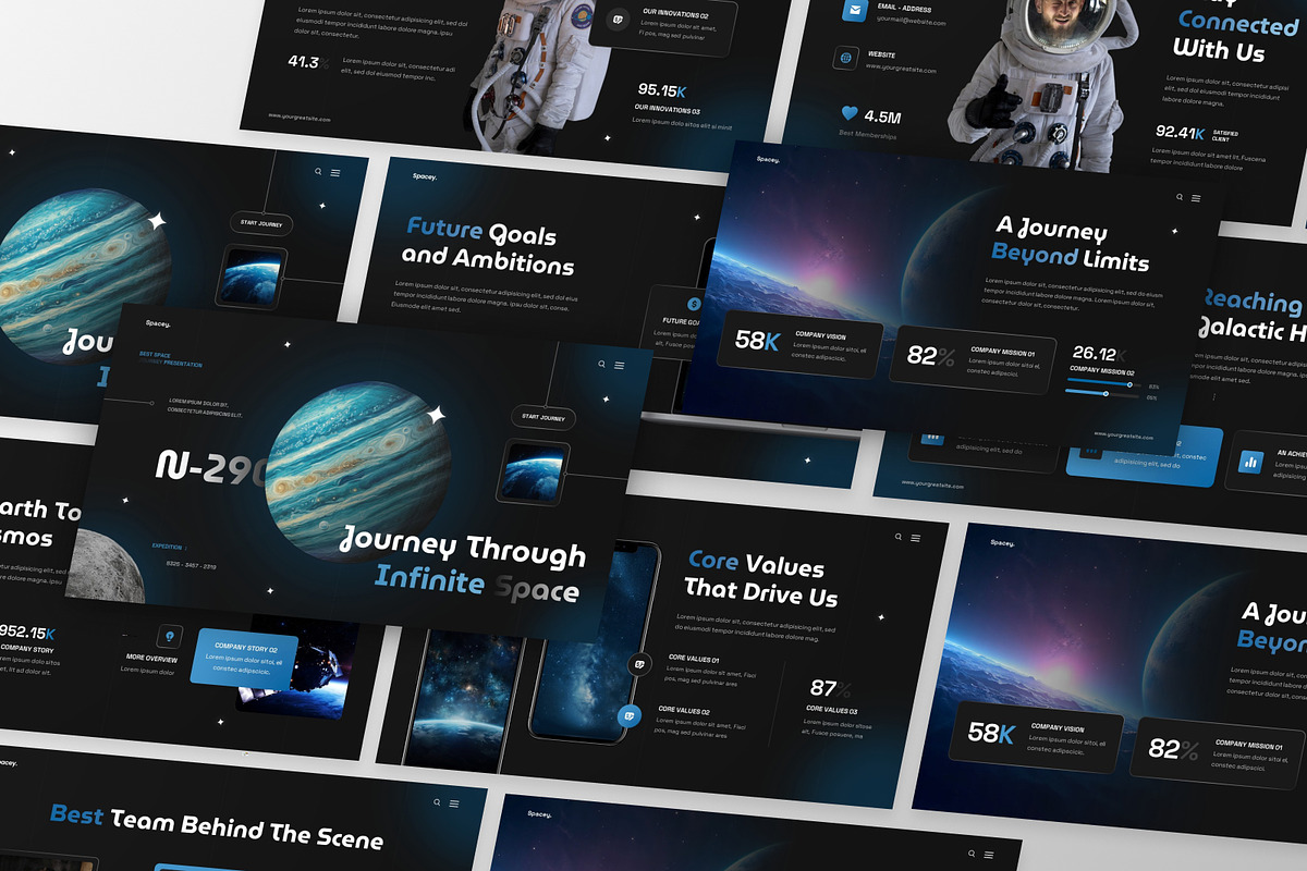Space PowerPoint Template, a Presentation Template by MtvtdArt