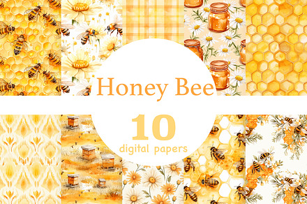 Rose Gold Bee Digital Paper | Graphic Patterns ~ Creative Market