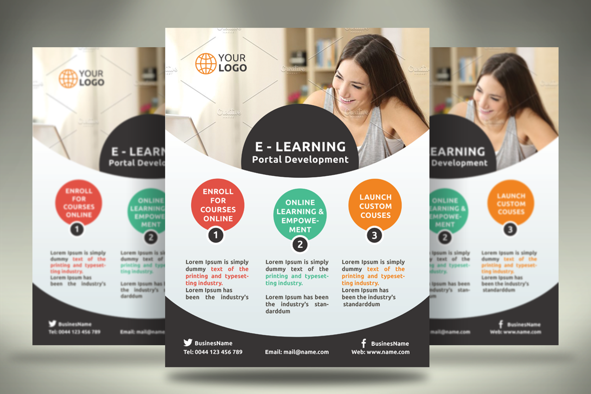 E-Learning Flyer, a Flyer Template by Creatricks