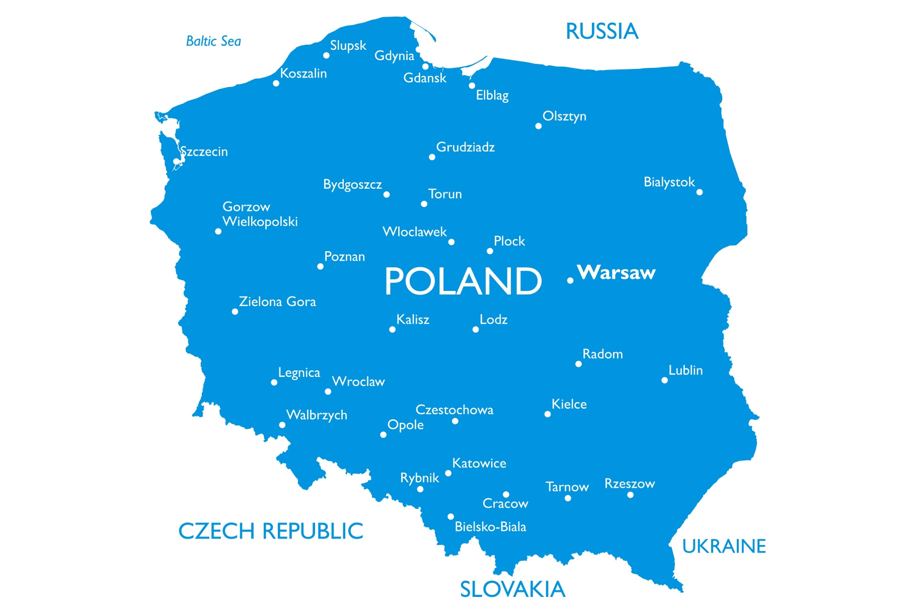 Vector map of Poland, an Illustration by ilynx