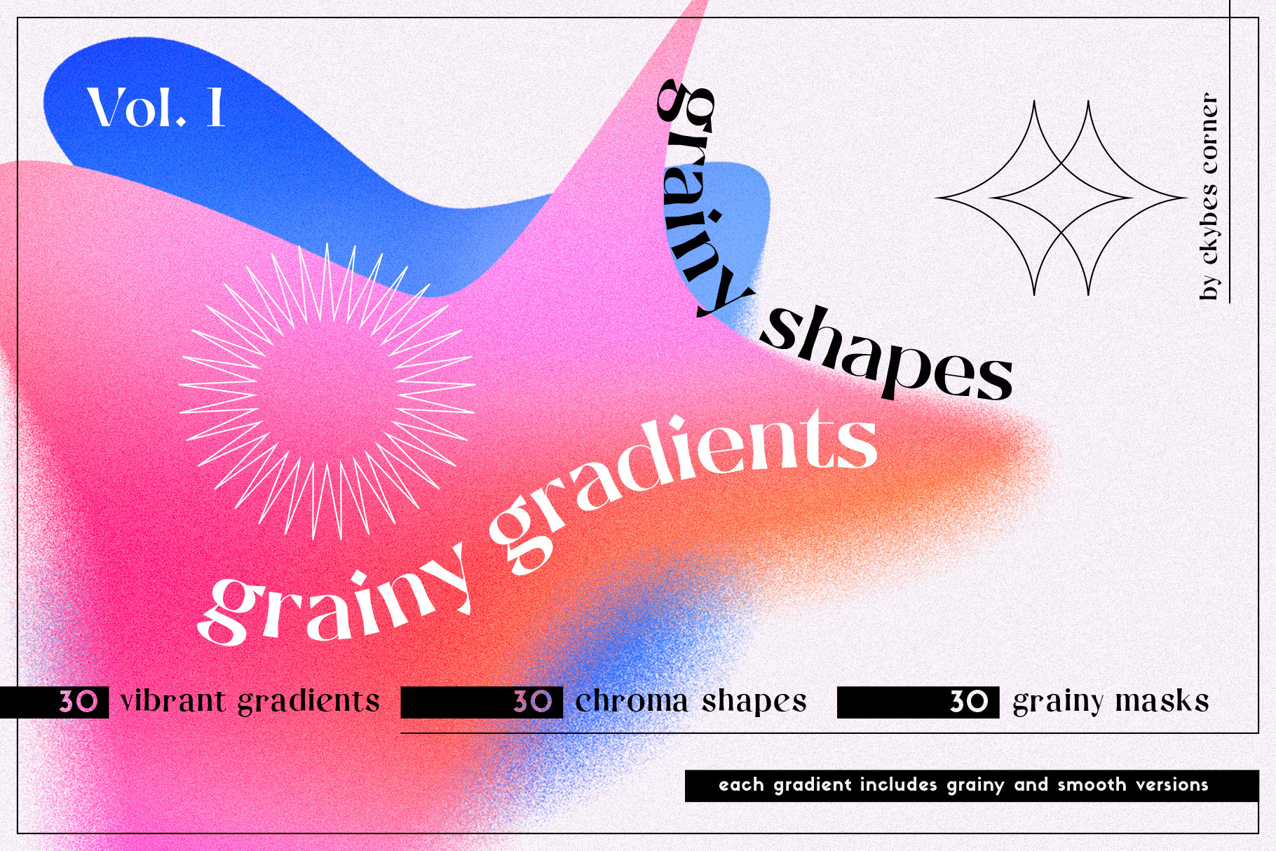 Grainy Gradients & Grainy Shapes 1, a Texture Graphic by Ckybe's Corner