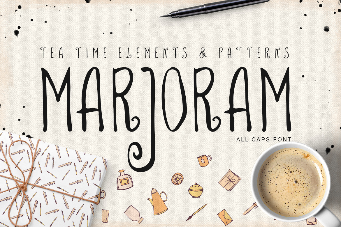 Marjoram font, a Script Font by Webvilla Studio