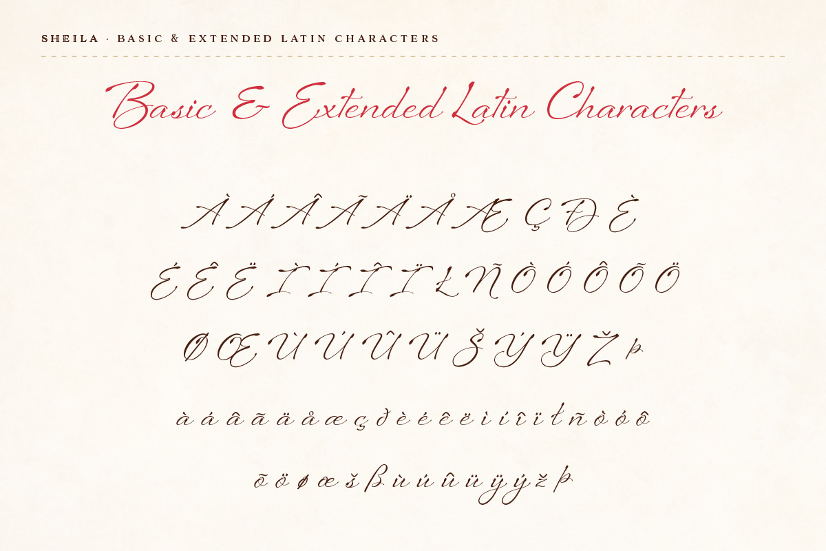 Sheila Regular, a Script Font by Laura Worthington