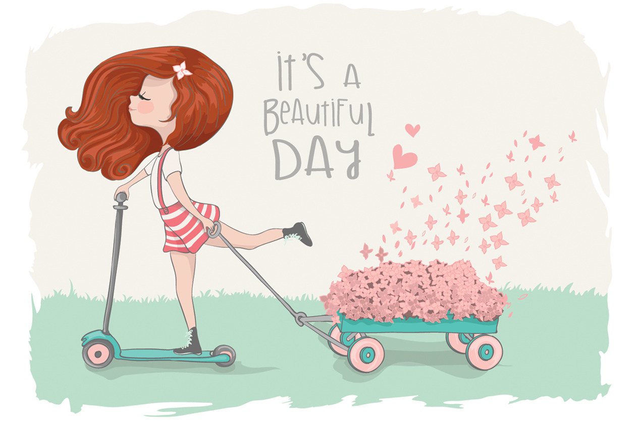 cute girl graphic, an Illustration by StudioLondon | Creative Market