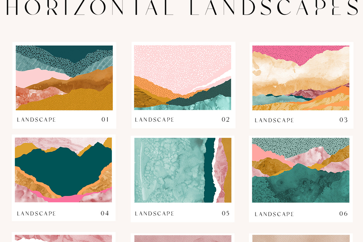 Abstract Landscape Collage Shapes, a Texture Graphic by NassyArt