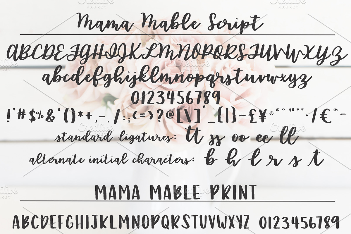 Mama Mable Handlettered Fonts, a Script Font by lillie belles designs