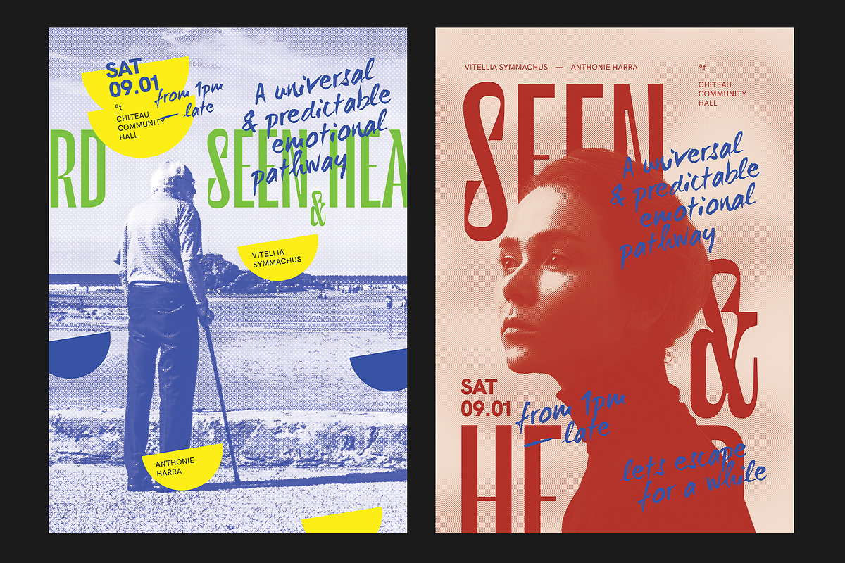 Halftone Artistic Poster Templates PSD