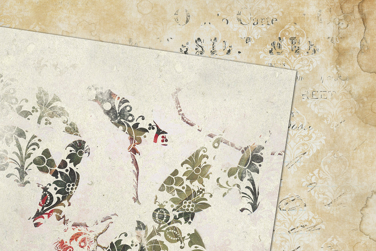 Distressed Ephemera Textures, a Texture Graphic by Digital Curio ...