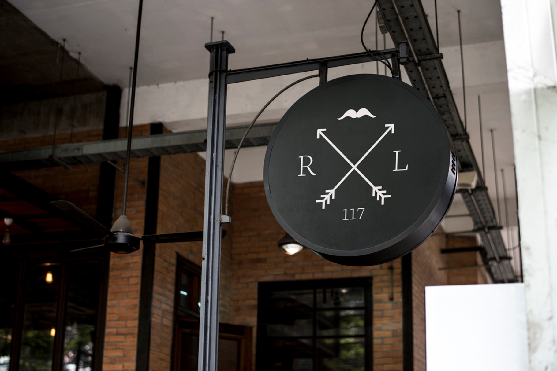 Shop signage mockup psd stock photo containing layer and ads, an ...