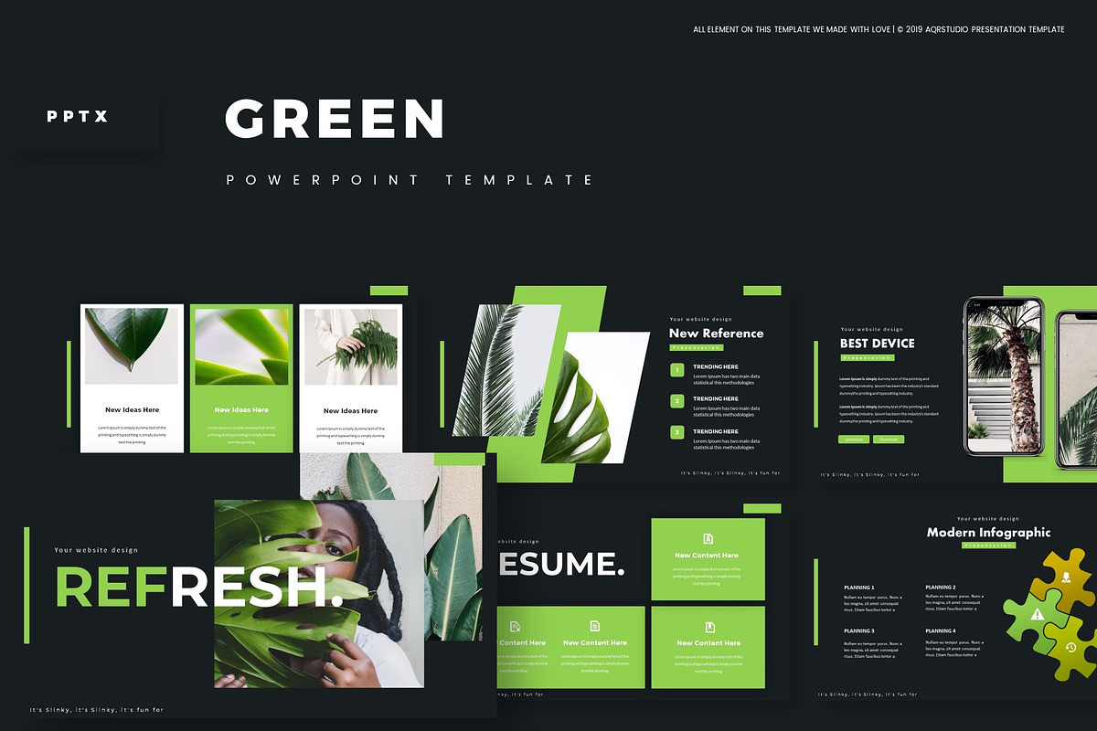 Green - Powerpoint Template, a Presentation Template by AQR Studio