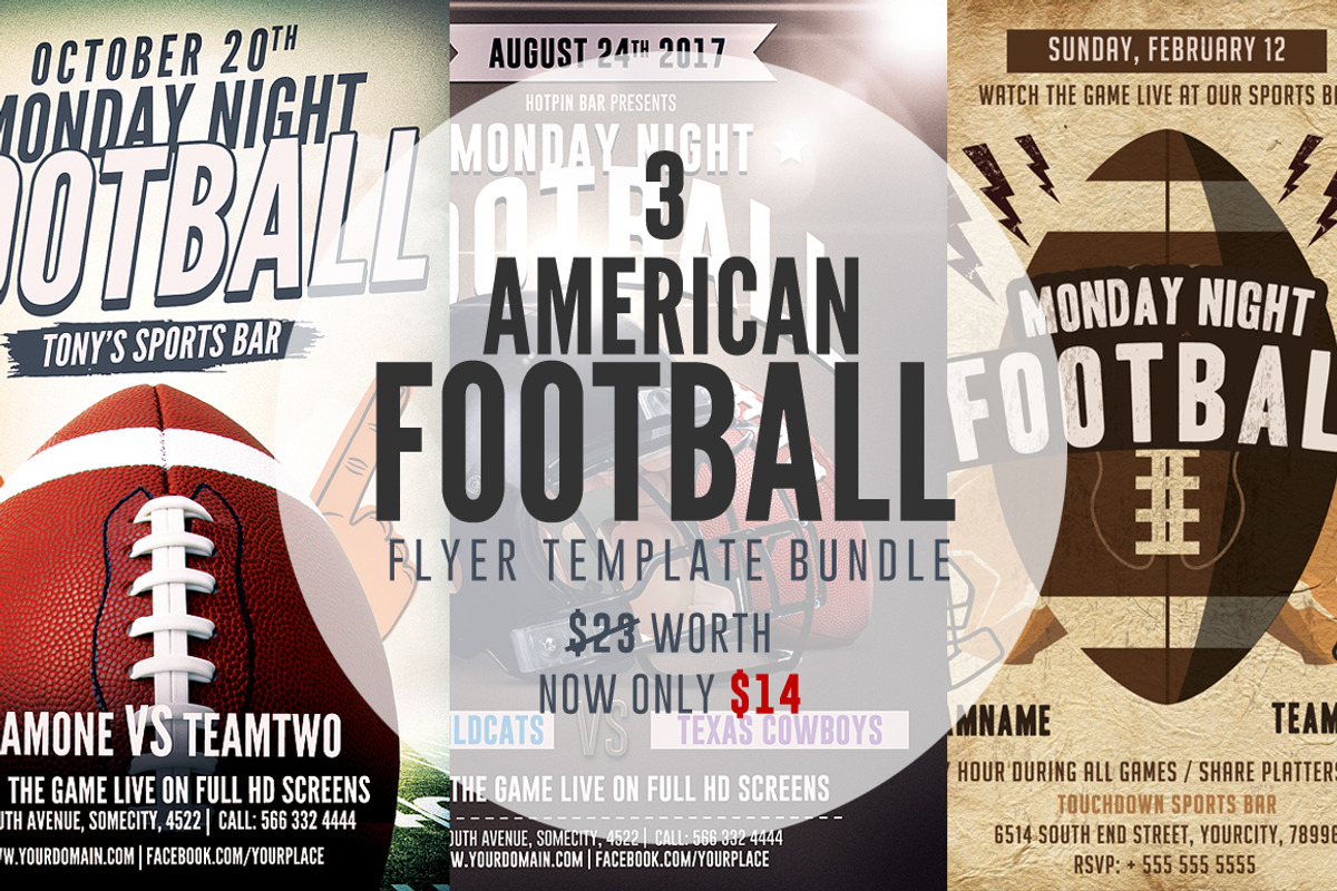 American Football Flyer Bundle, a Flyer Template by Hotpin
