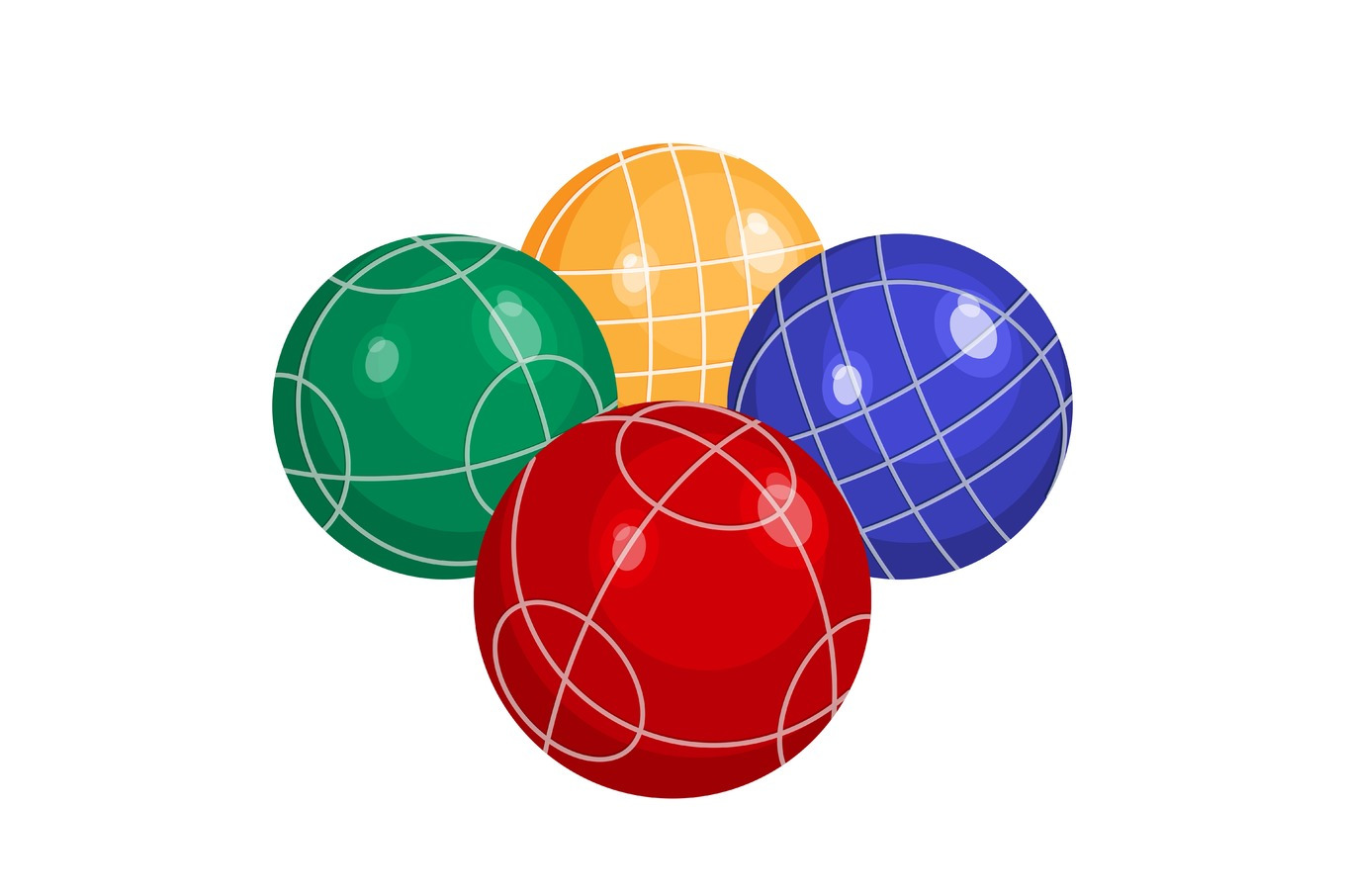 Colorfull bocce balls made of metal or plastic vector, an Object ...