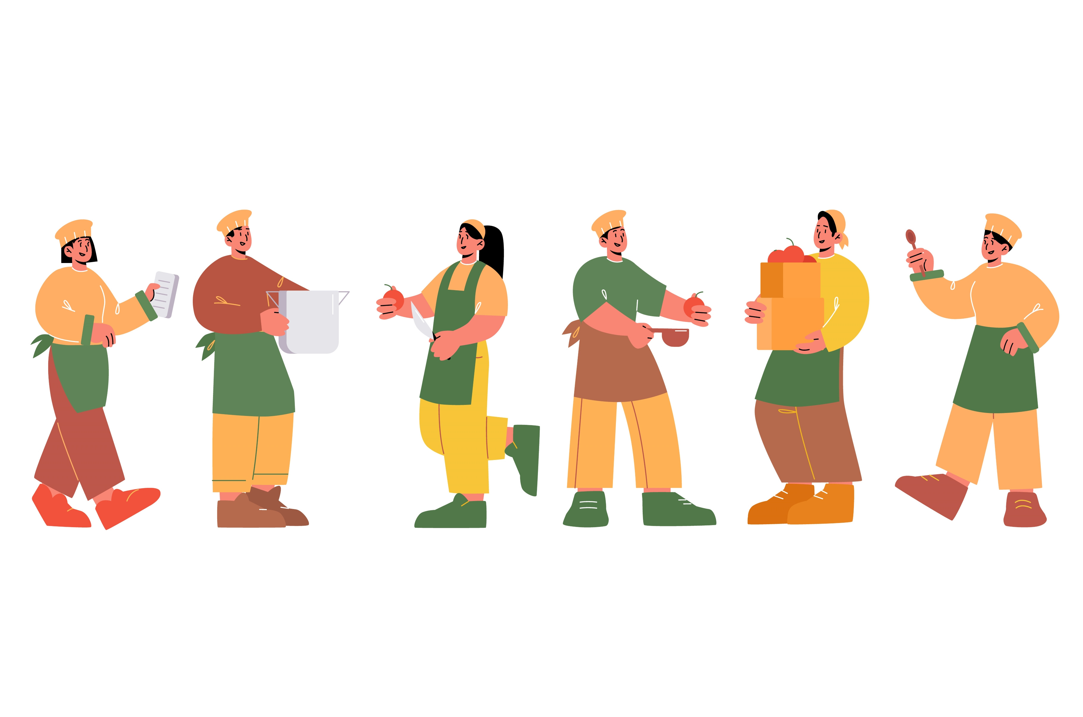 Chef and kitchen workers, restaurant, a Food Illustration by art PVP ...