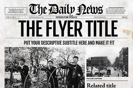 2 Page Newspaper Template, a Flyer Template by Newspaper Templates