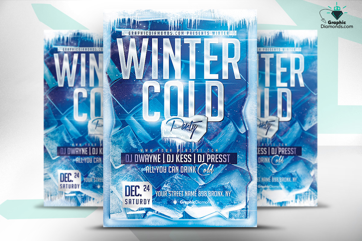 Cold Winter Flyer PSD, a Flyer Template by GraphicDiamonds