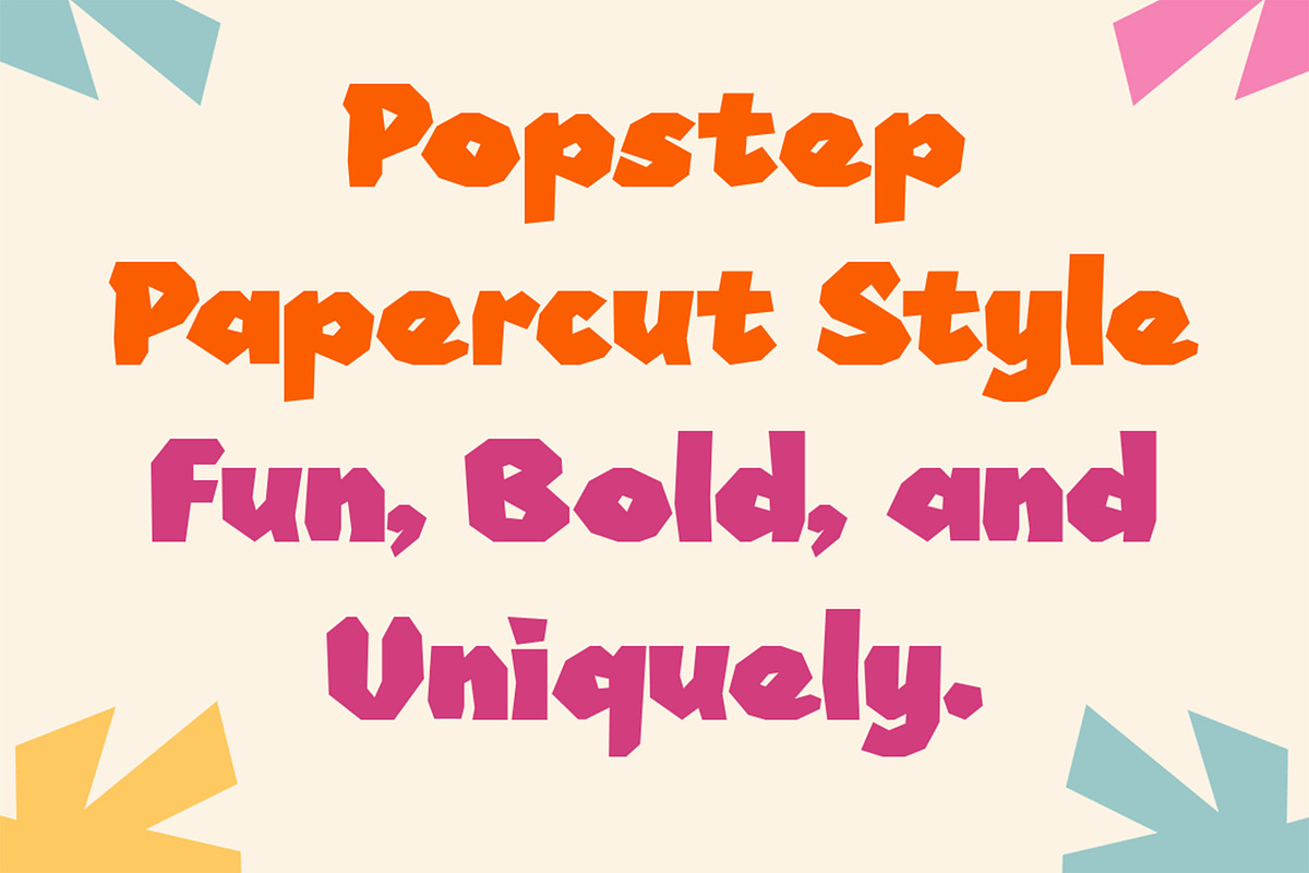 Popstep - Papercut Font, a Font by Pekotype
