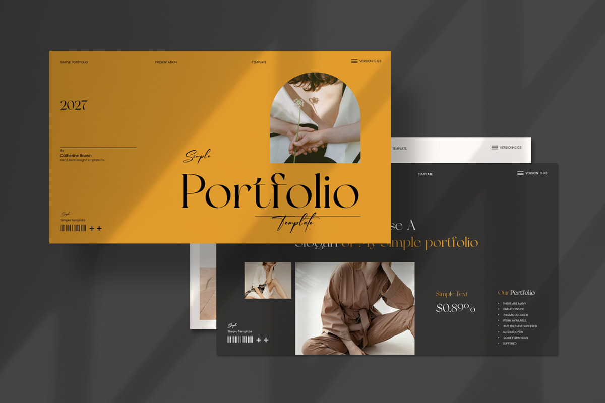 Simple Portfolio Template, a Presentation Template by UpSolution