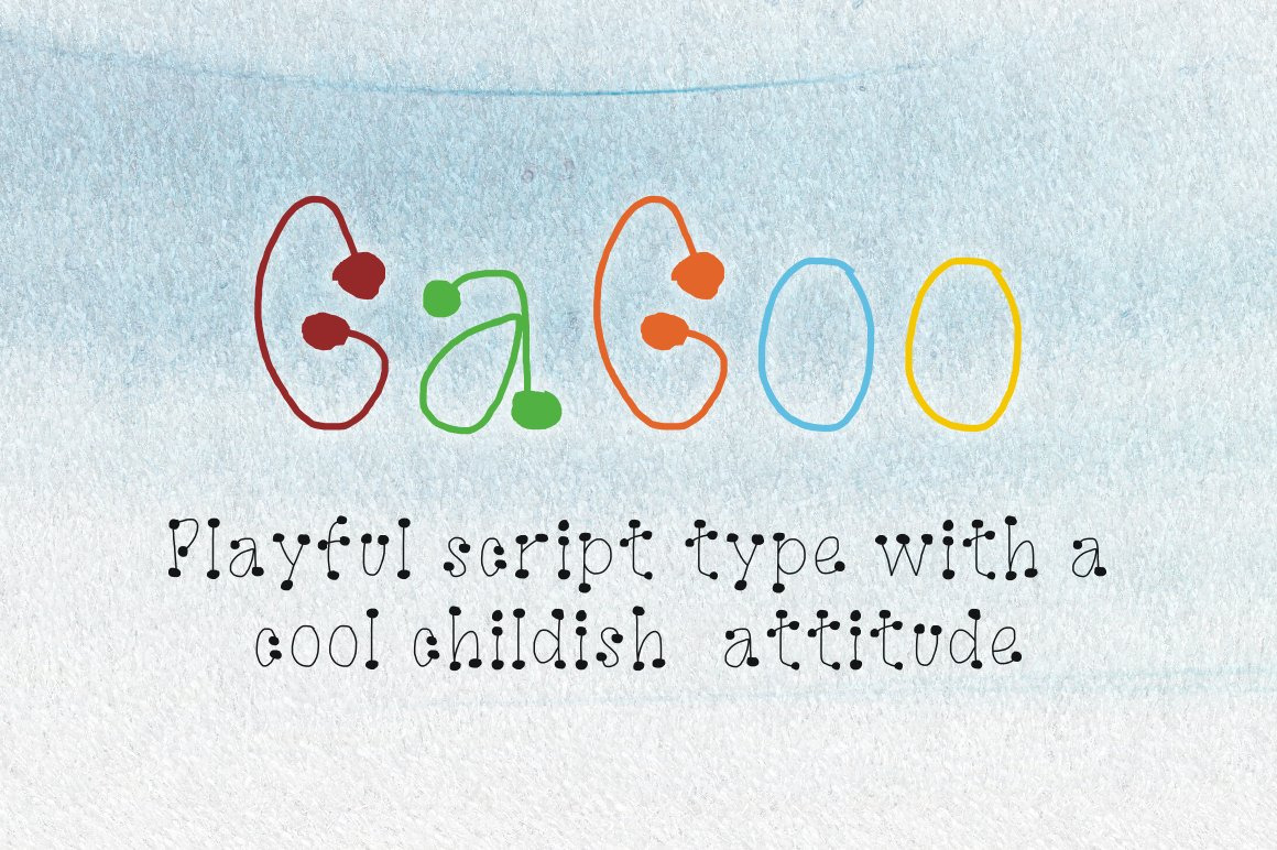 GaGoo, a playful script font, a Script Font by Kreativ Font