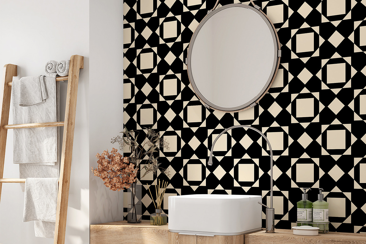 Geometric Monotone Pattern, a Wallpaper Graphic by MalyskaStudio
