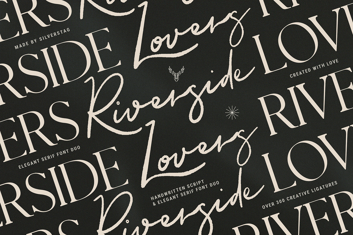 Riverside Lovers - Elegant Font Duo, a Serif Font by SilverStag Type ...