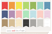 Flag Banner Clipart, an Illustration by Little Red Fox Shoppe