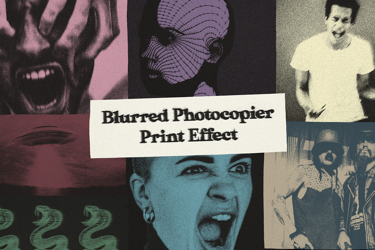 Blurred Photocopier Print Effect, a Texture Graphic by B/B STUDIO
