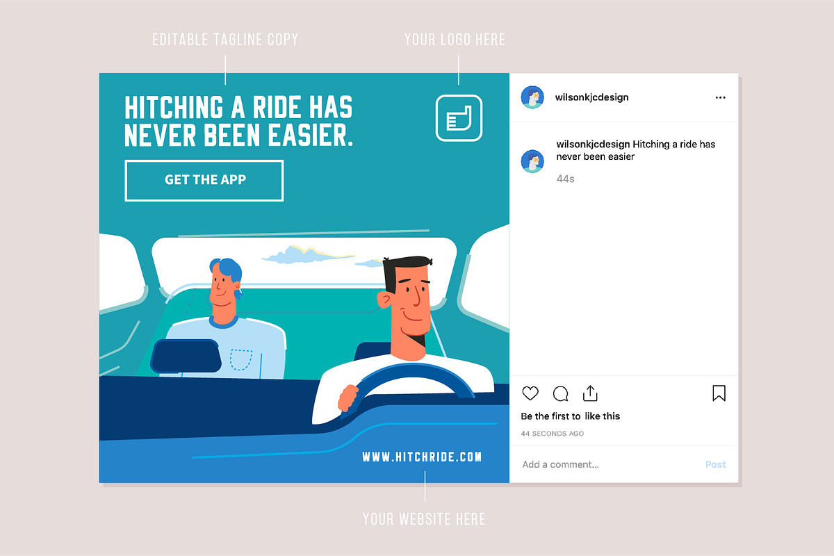 Illustrated Social Media Pack, a Social Media Template by Wilsonkjc