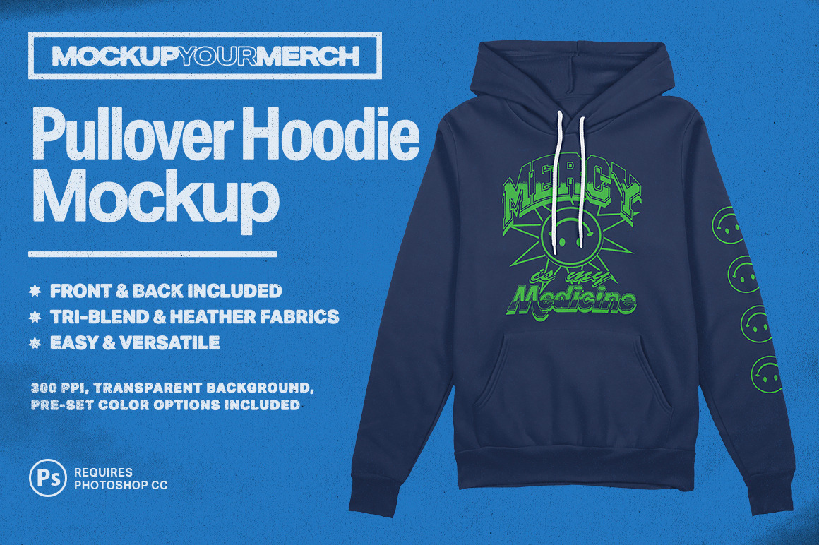 Pullover Hoodie Merch Mockup, a Merchandise Mockup by Brent Galloway