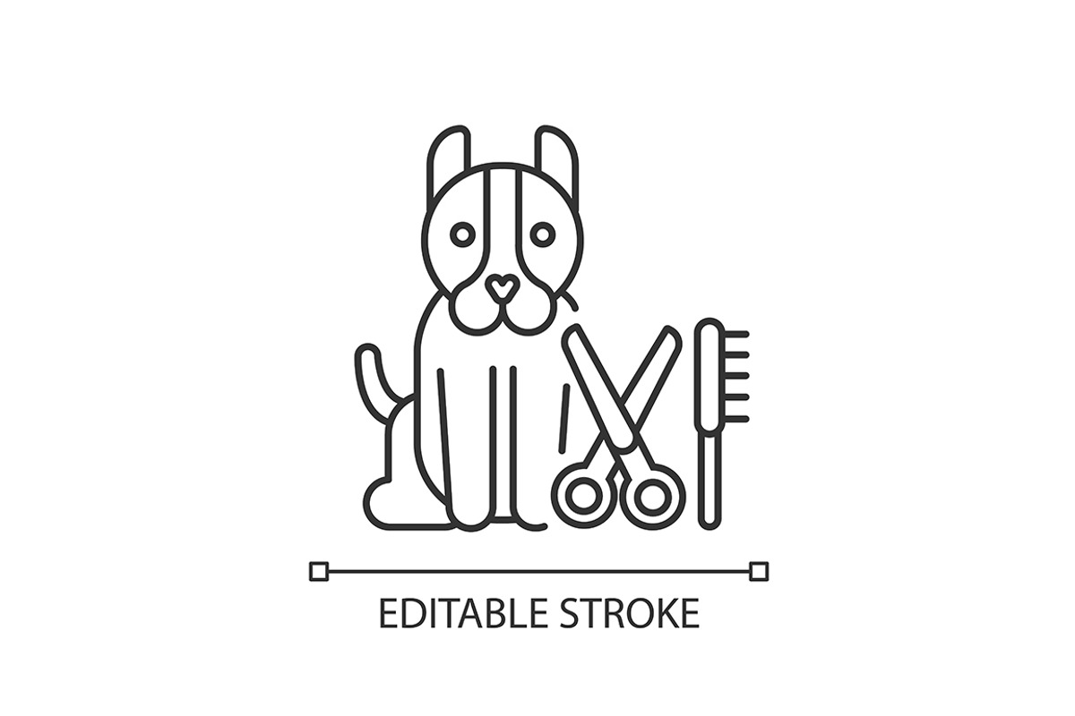 Dog grooming linear icon, an Outline Icon by IMG visuals icons