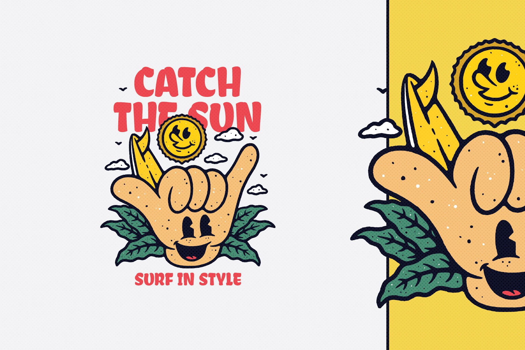 Enjoy Shaka Beach Cartoon Character